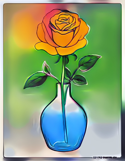 Simple Rose Outline Coloring Pages